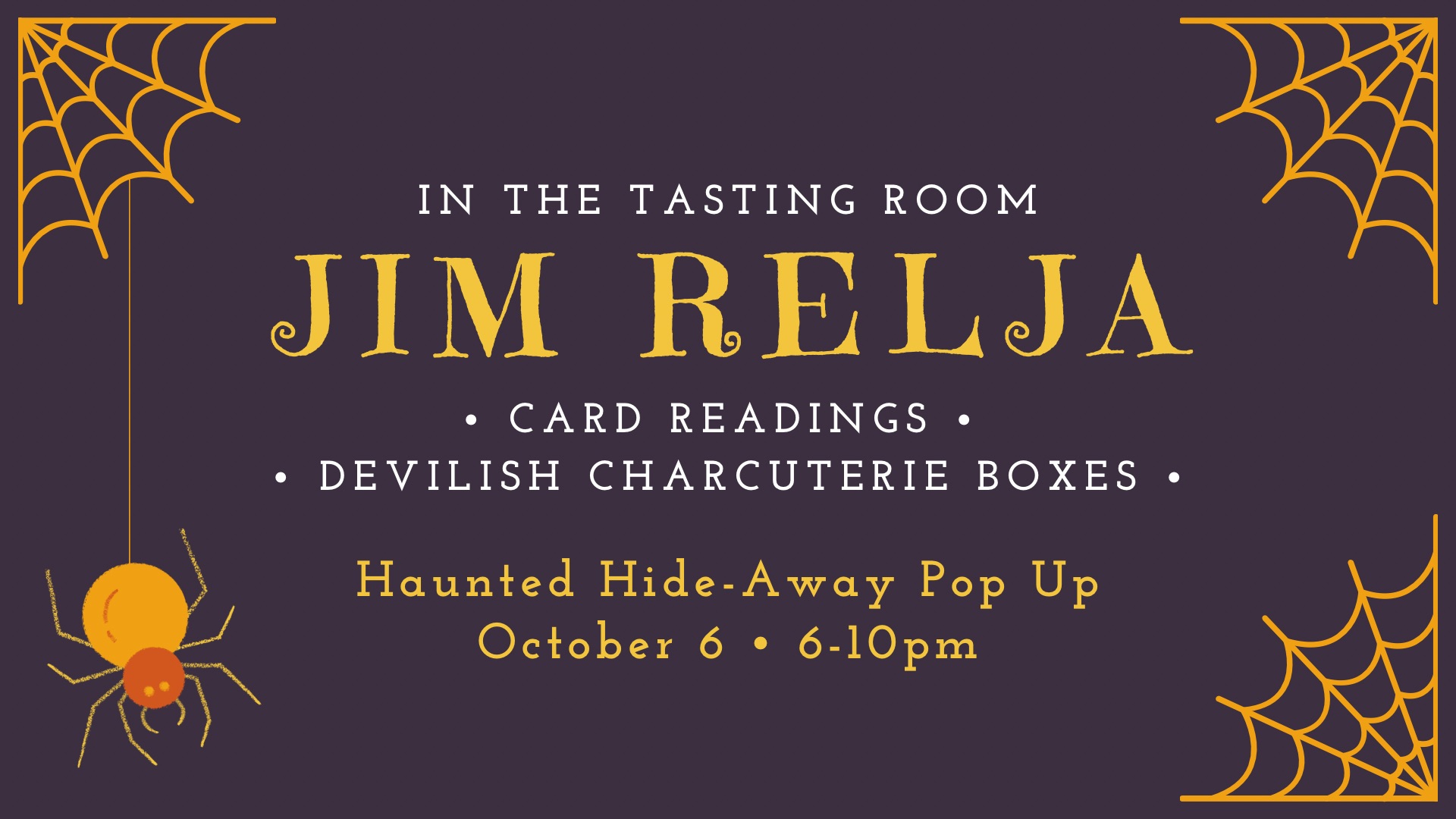 Jim Relja + Card Readings at Haunted Hide-Away – J&D Cellars Winery and ...